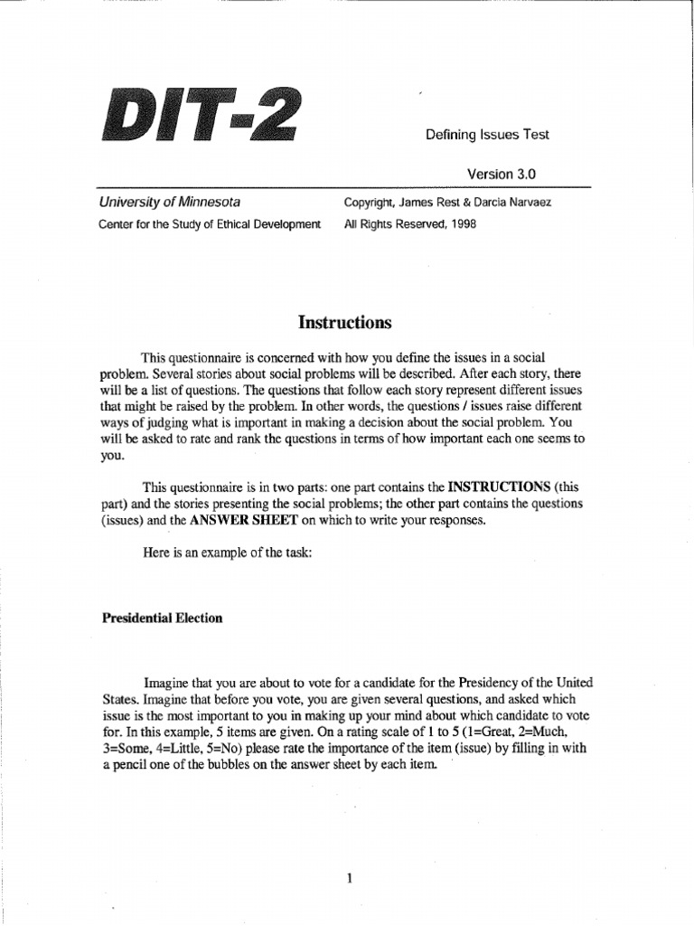 Defining Issues Test v3.0 20241017224054 | PDF | Home & Garden