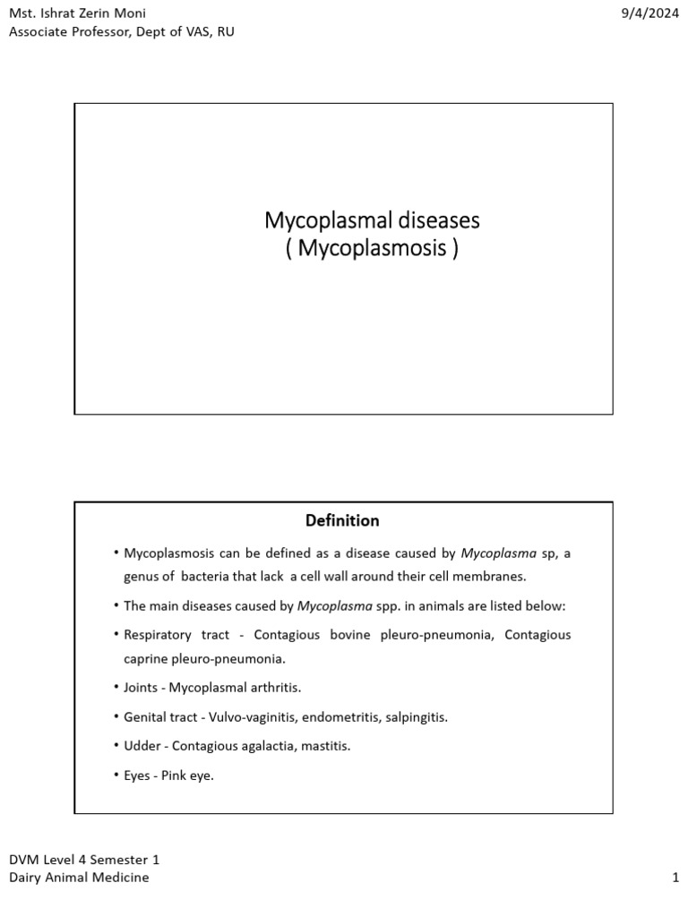 CBPP | PDF | Mycoplasma | Pneumonia