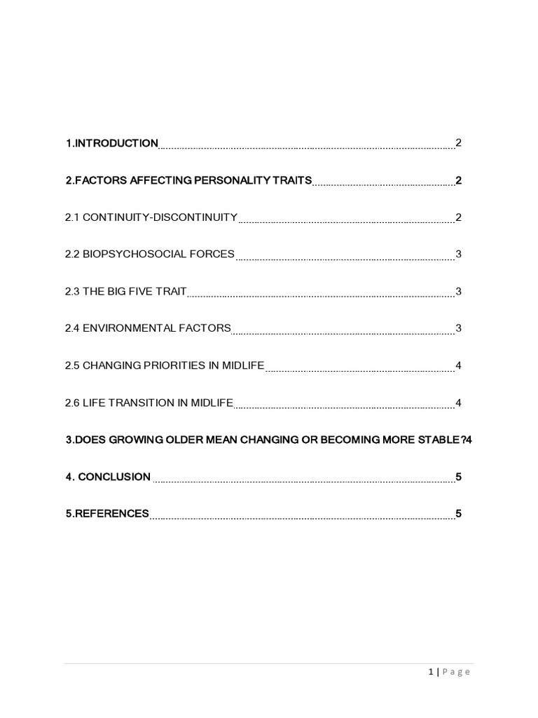 Personality Traits Pdf Behavioural Sciences Psychology