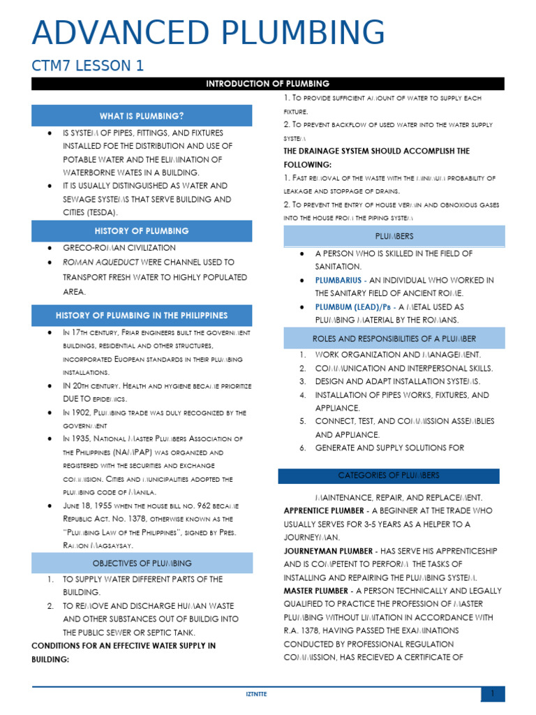 Advanced Plumbing notes midterm | PDF | Plumbing | Sanitary Sewer