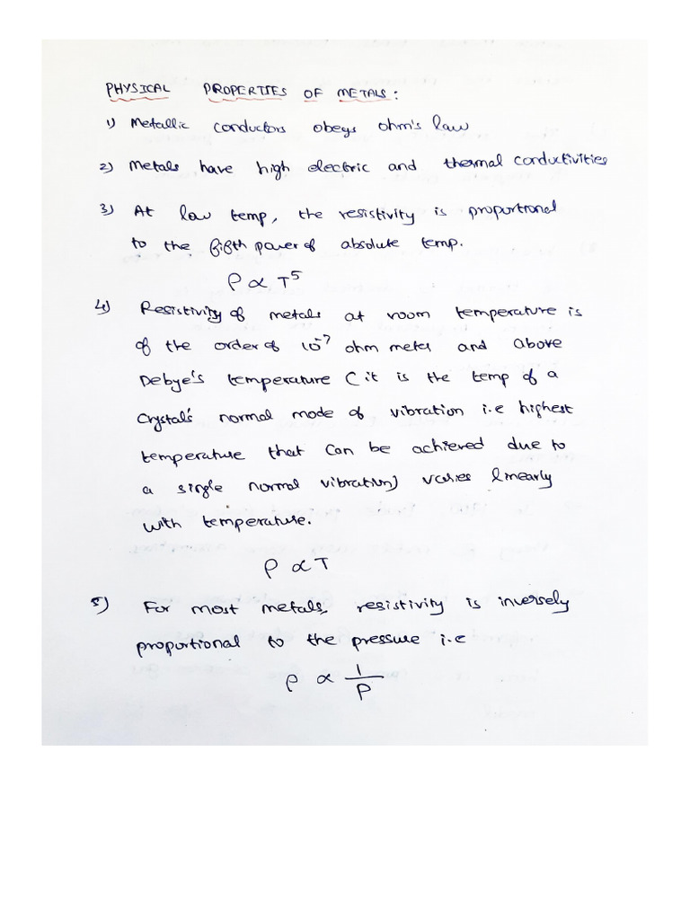 01-Classical Free Electron Theory-Part 1 | PDF