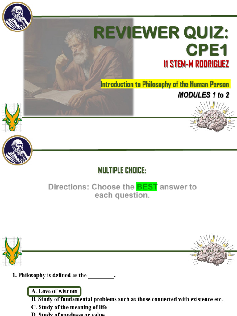 Reviewer Quiz - Module 1-3 | PDF | Deductive Reasoning | Inductive Reasoning