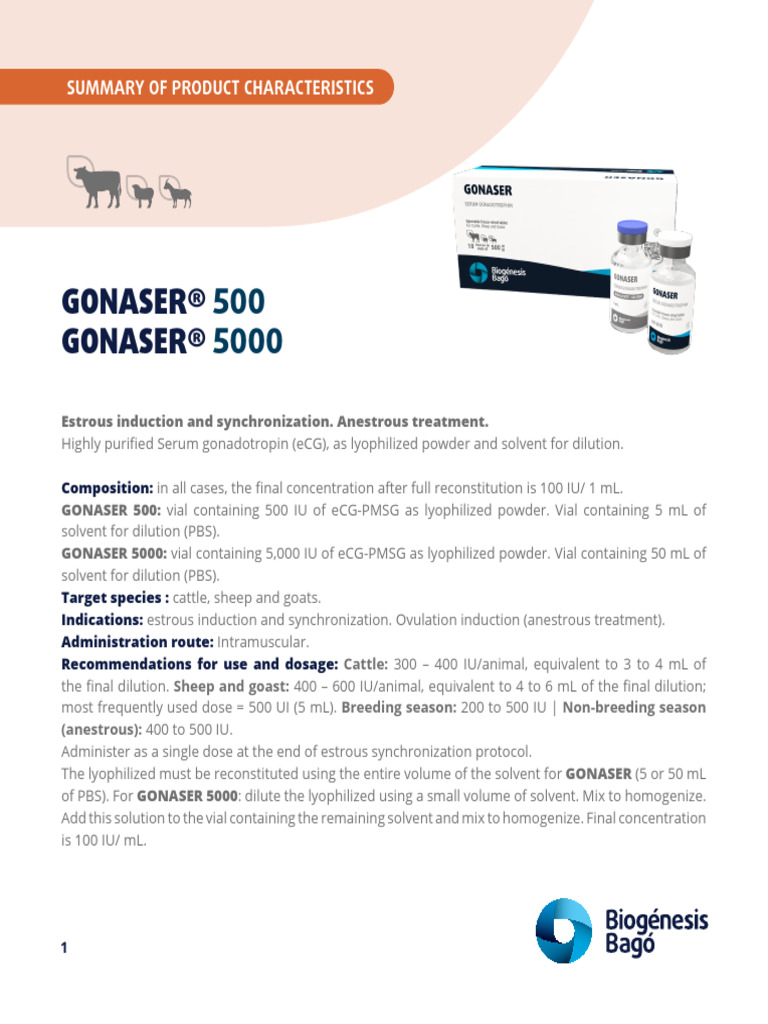 Gonaser Product Especifications Eng | PDF | Drugs | Endocrine System