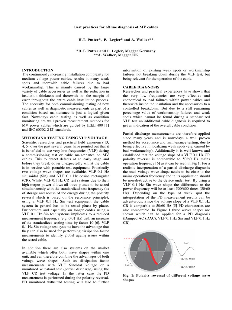 Best Practices for MV Cable Testing | PDF | Electricity | Electrical ...
