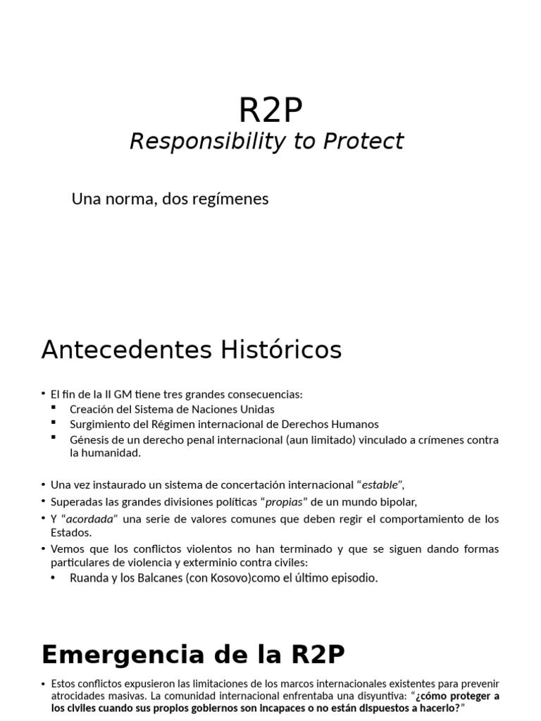 Epd2 R2P | PDF | Naciones Unidas | Relaciones internacionales