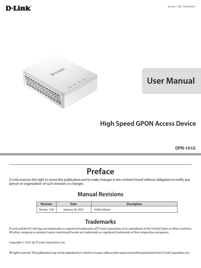 DPN-101G R1 Manual v1.00WW Rev02 | PDF | Ip Address | Computer Network