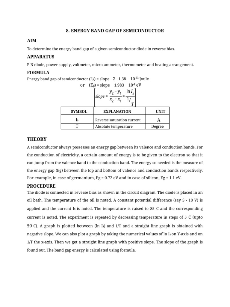 II Cycle Experiments | PDF | Band Gap | Semiconductors