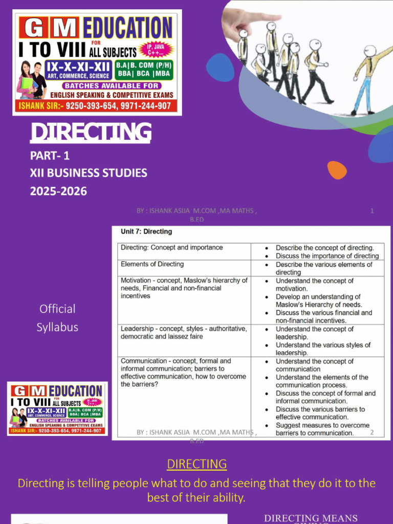 CH-7 Directing GM Education | PDF