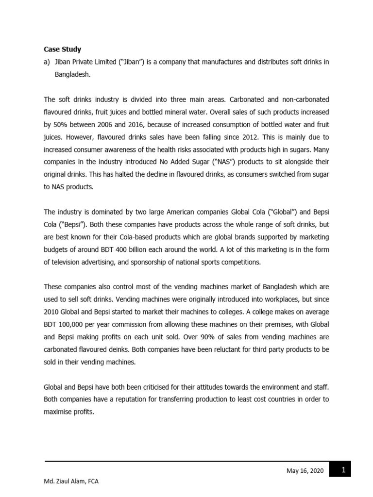Case Study - Porter's Five Forces Model - 16.05.2020 | PDF | Soft Drink | Drink