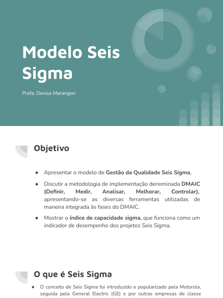 Aula 6 Modelo Seis Sigma | PDF | Seis Sigma | Qualidade (negócios)