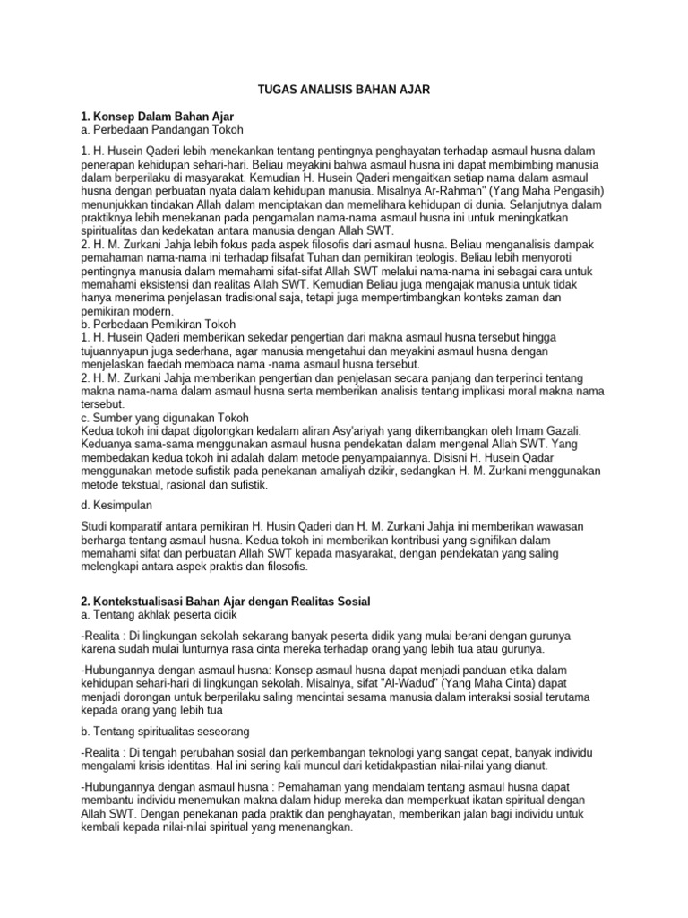 Analisis Bahan Ajar Modul Akidah Akhlak | PDF