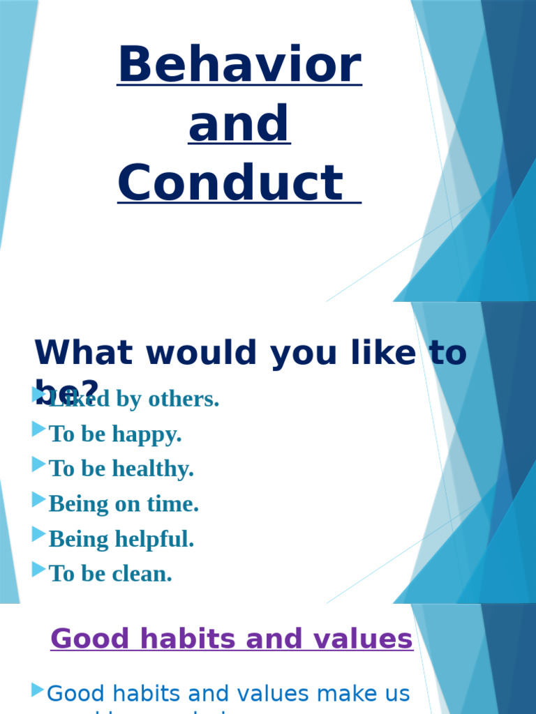 Behavior and Conduct 3 | PDF
