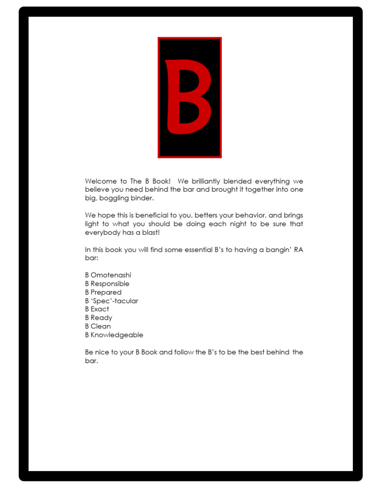 The B Book | PDF | Bar (Establishment) | Lime (Fruit)