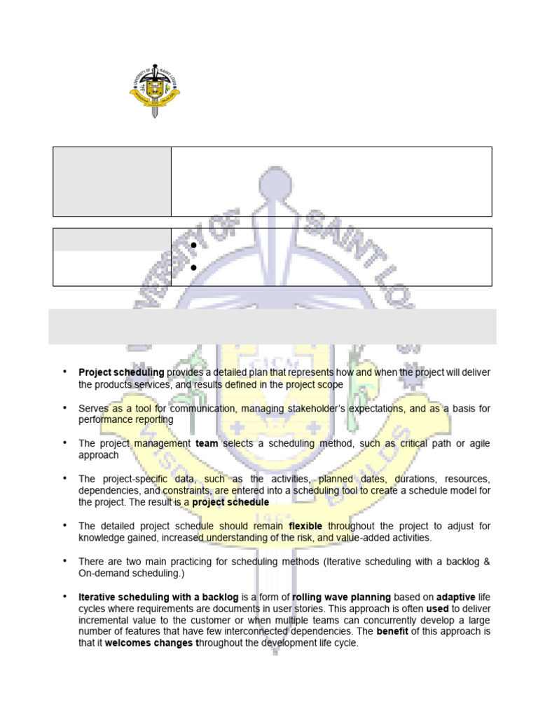 Module 6 - Project Schedule Management | PDF | Project Management