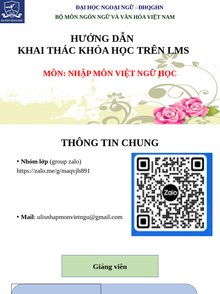 LMS - HƯỚNG DẪN KHAI THÁC KHÓA HỌC NMVNH.HK1.24-25 | PDF