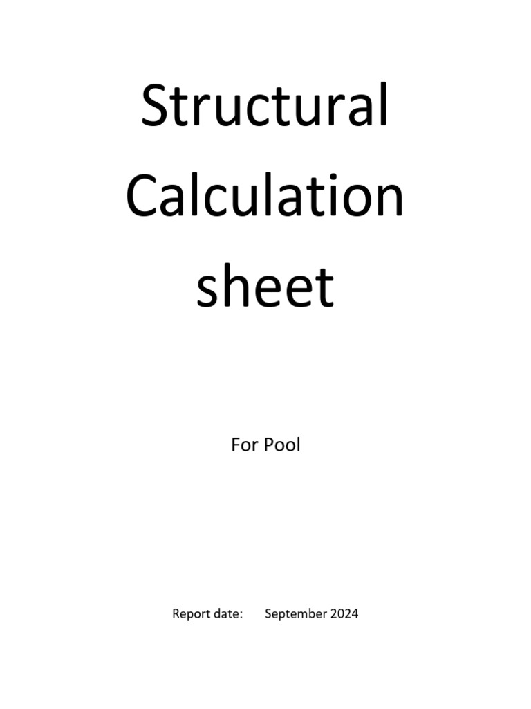 Pool Ground Slab Calculations | PDF | Structural Engineering | Building Engineering