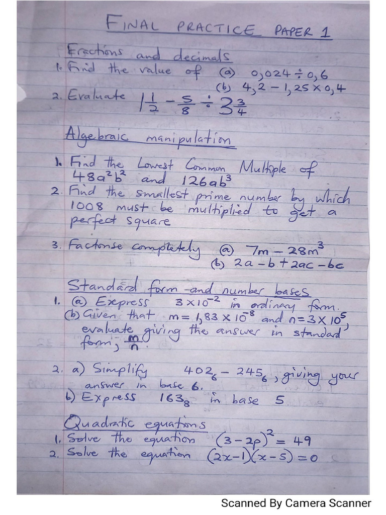 Final Practice Maths | PDF