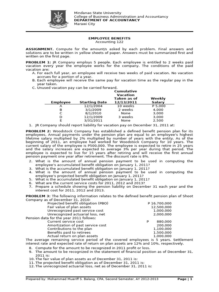 14.1 Employee Benefits | PDF | Pension | Defined Benefit Pension Plan 14.1 Employee Benefits | PDF | Pension | Defined Benefit Pension Plan