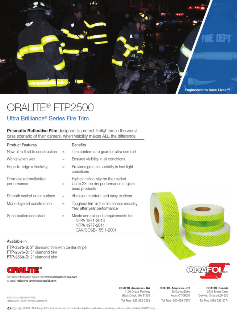 Oralite FTP 2575 D Ultra Brilliance Series Fire Trim 7049 Product Sheet ...