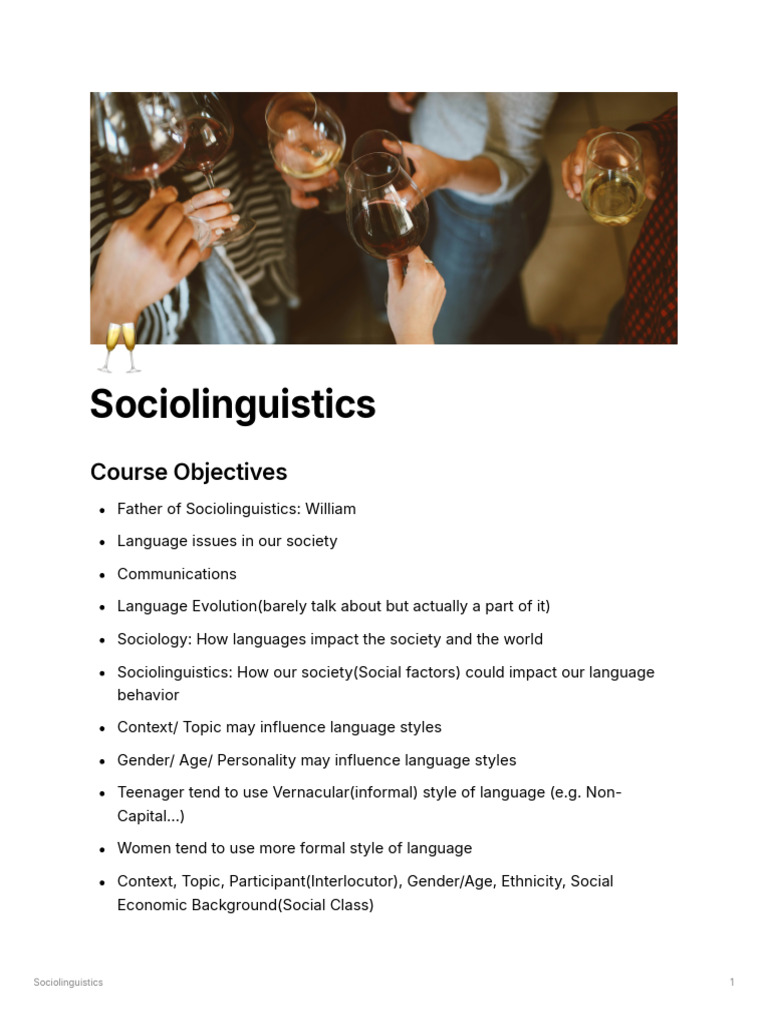 Sociolinguistics | PDF | Sociolinguistics | Linguistics