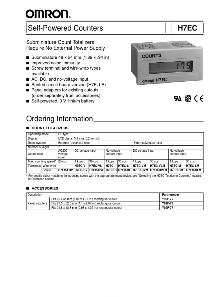 OMRON - H7ec | PDF | Switch | Relay