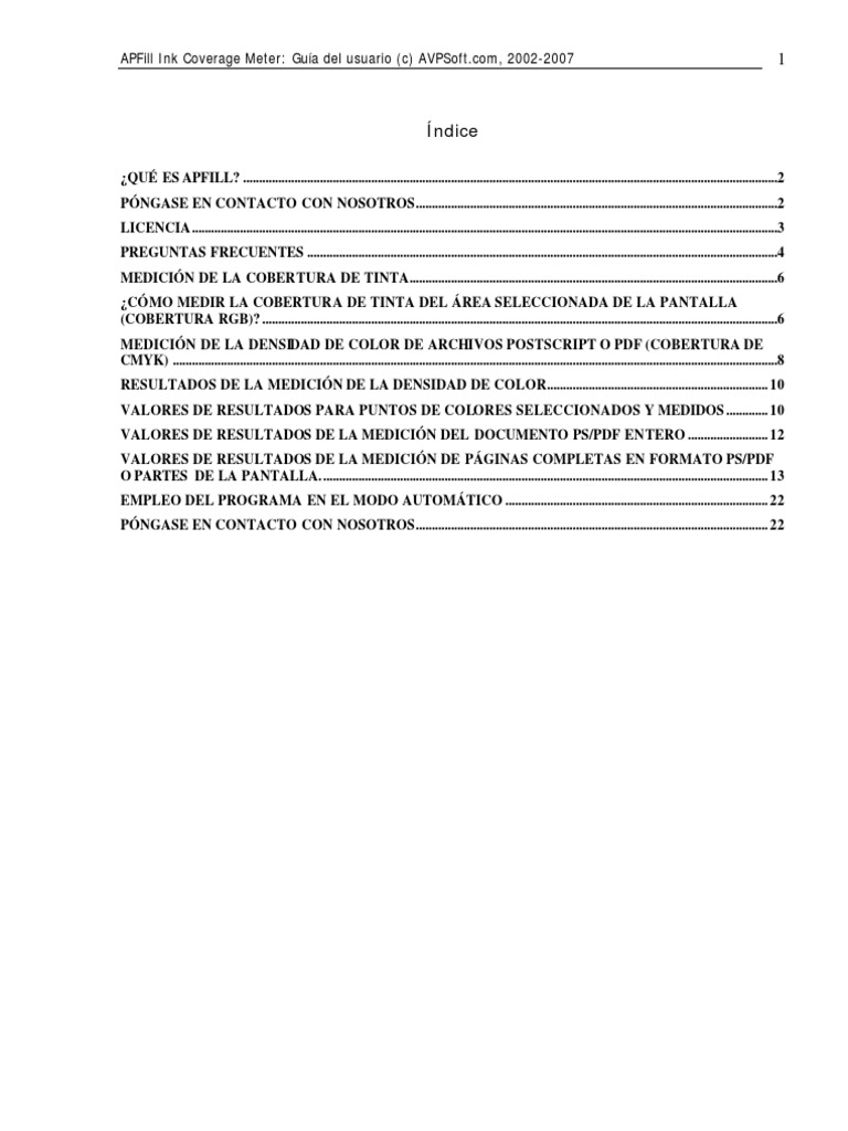 Guía APFill: Medición Cobertura Tinta | PDF | Píxel | Formato de ...