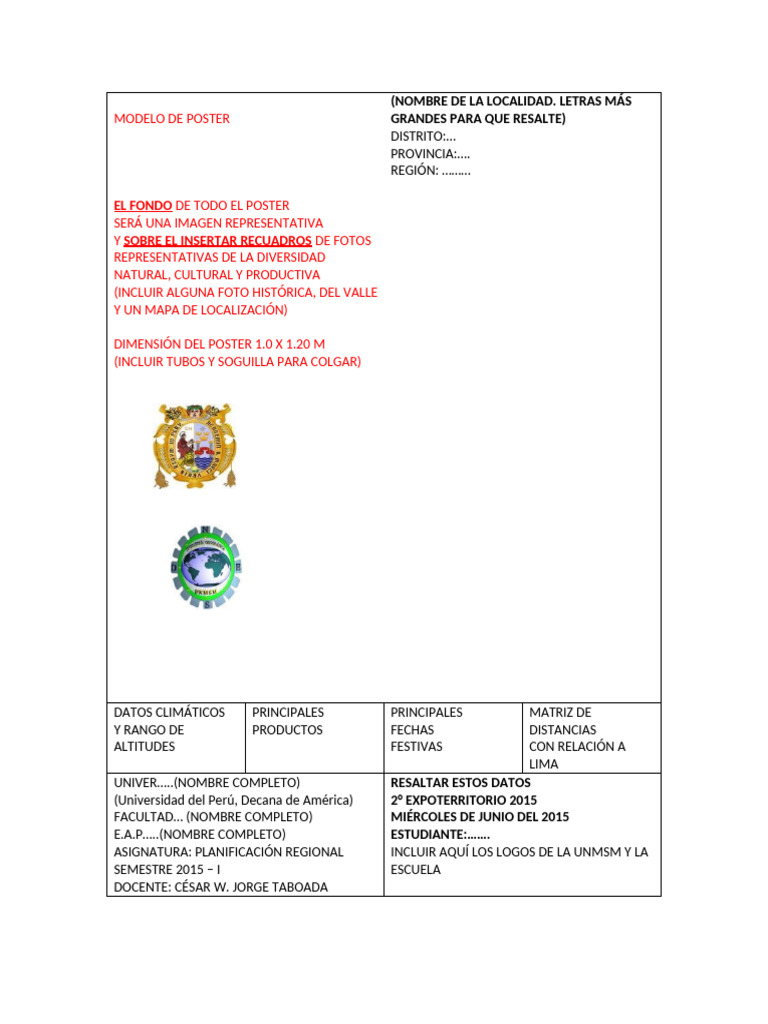 Modelo de Poster PR 2015 I | PDF