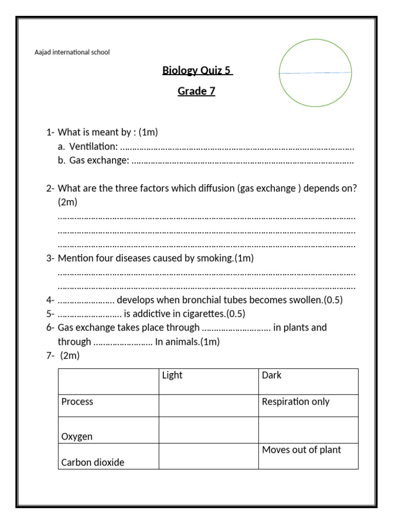 Quiz 5 On ch3 ls2 | PDF