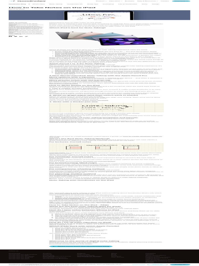 How To Take Notes On The Ipad Goodnotes Blog | PDF | I Pad | I Cloud