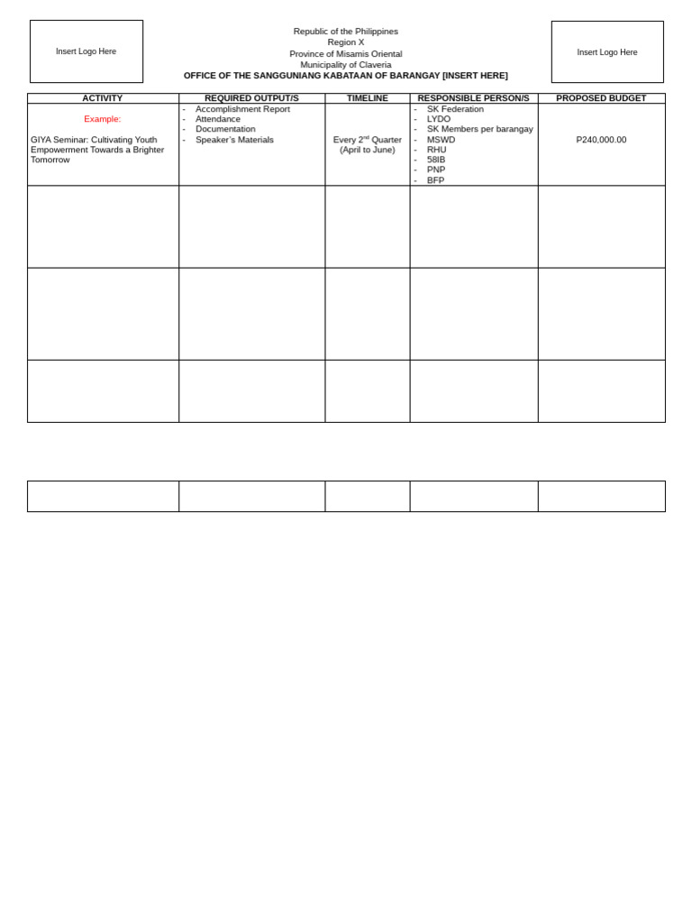 Action Plan (For LYDP Purposes) | PDF