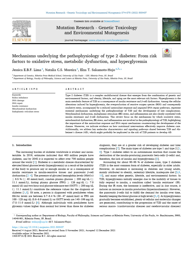 Mechanisms Underlying The Pathophysiology of Type 2 Diabetes - From ...