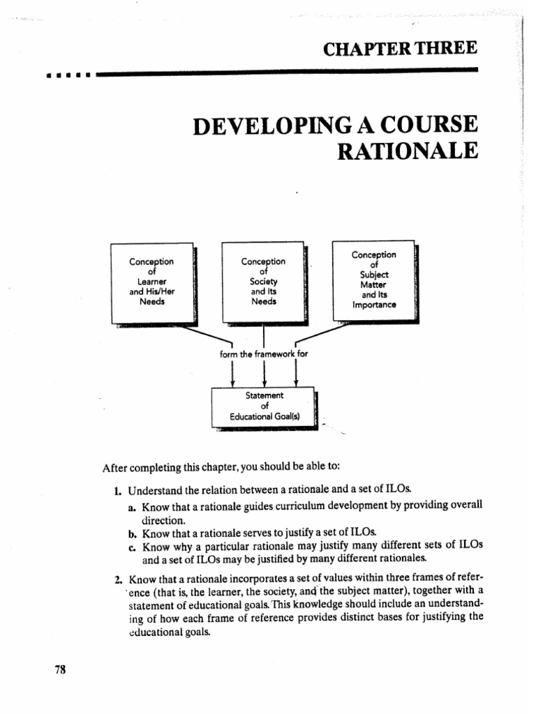 Developing A Course Rationale | PDF