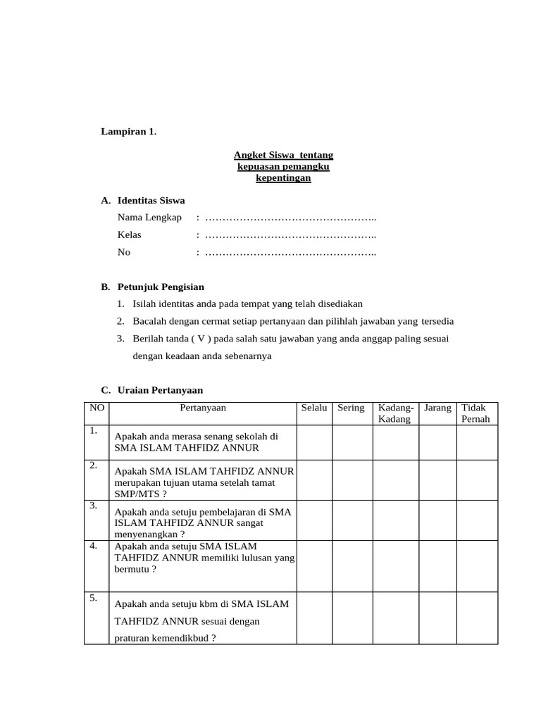 Angket Tracer Study | PDF