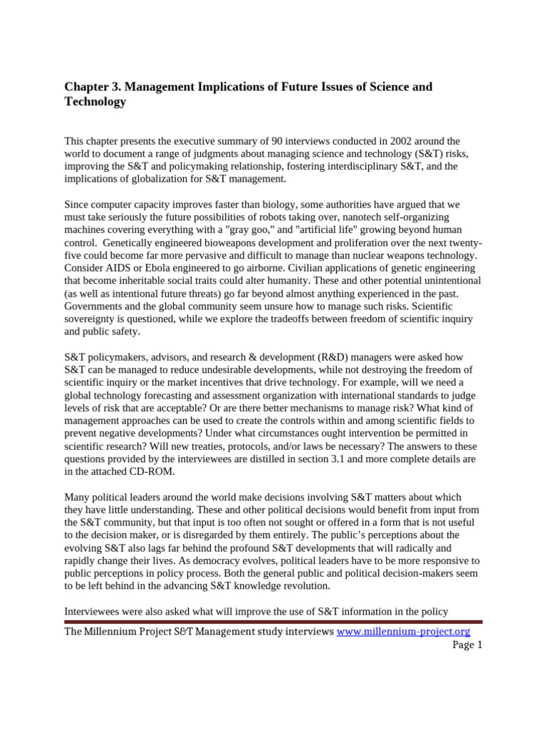 Globalisation and risk management of science and technology | PDF ...