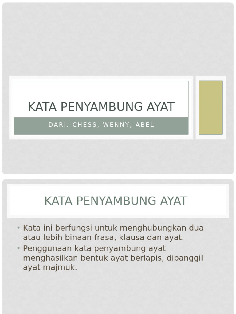 Kata Penyambung Ayat | PDF