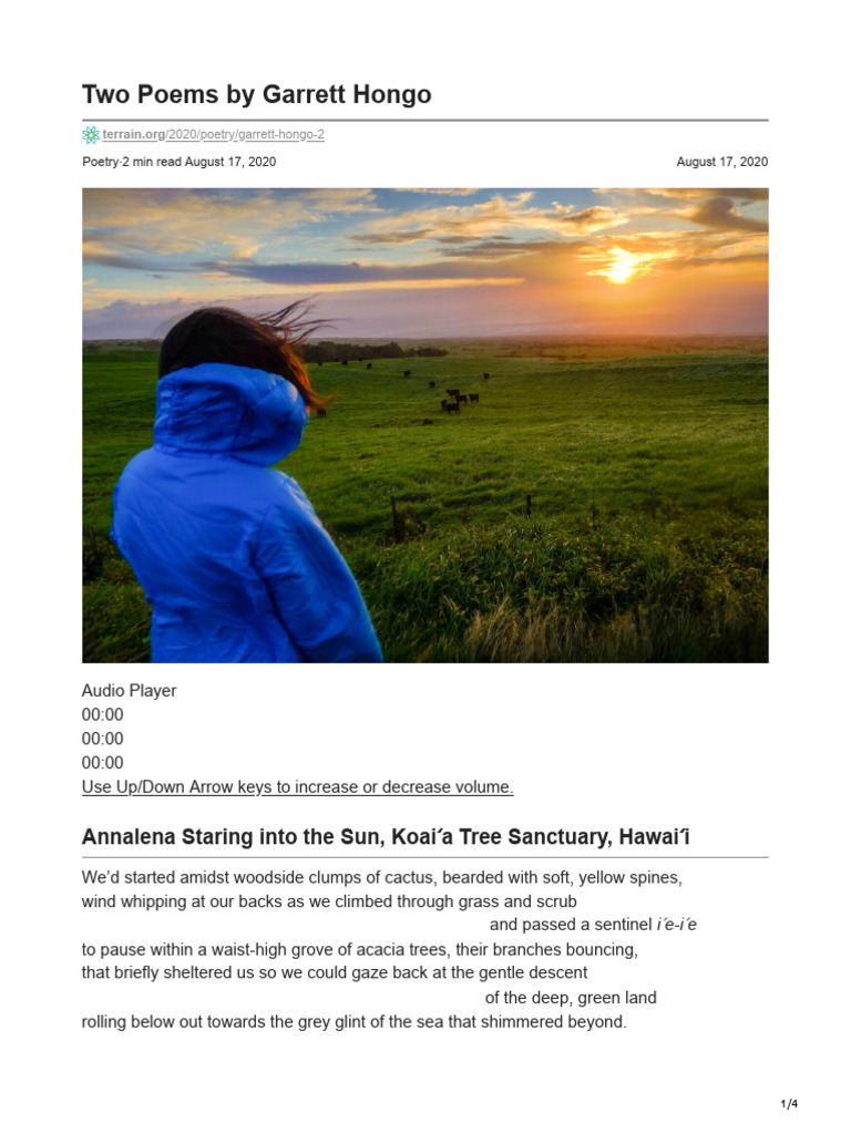 Two Poems by Garrett Hongo | PDF