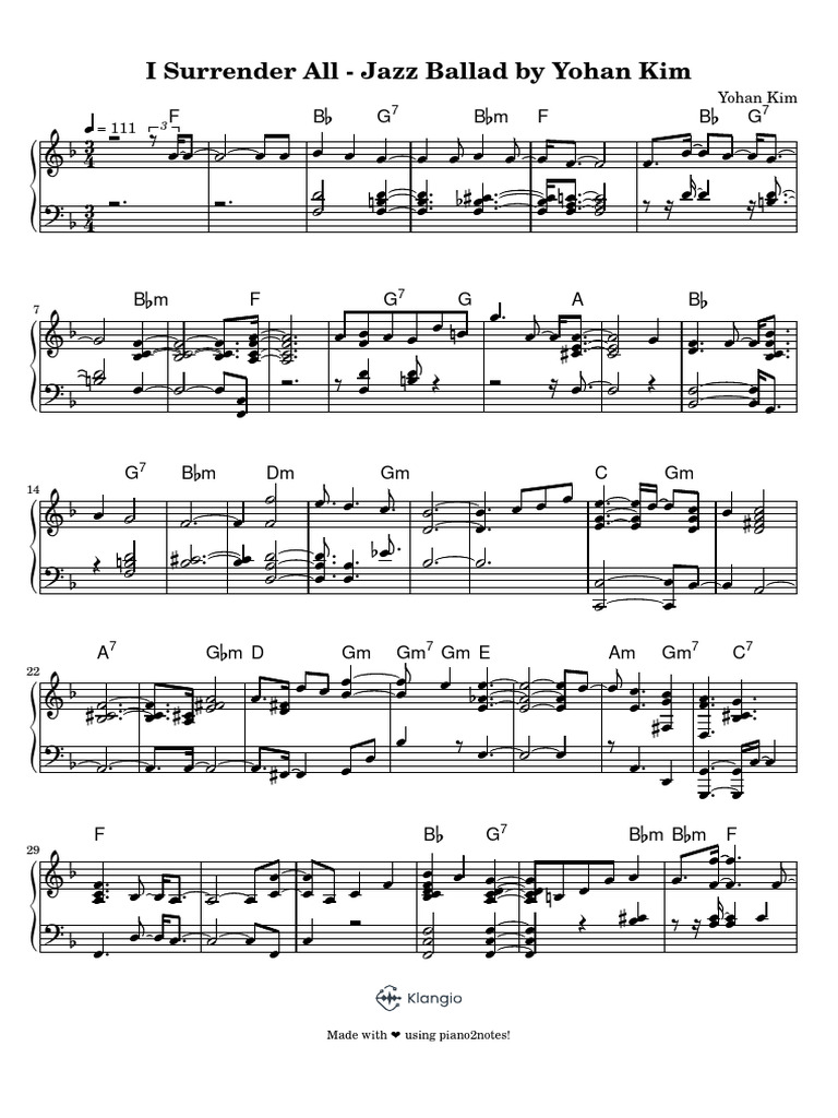 I Surrender All - Jazz Ballad | PDF