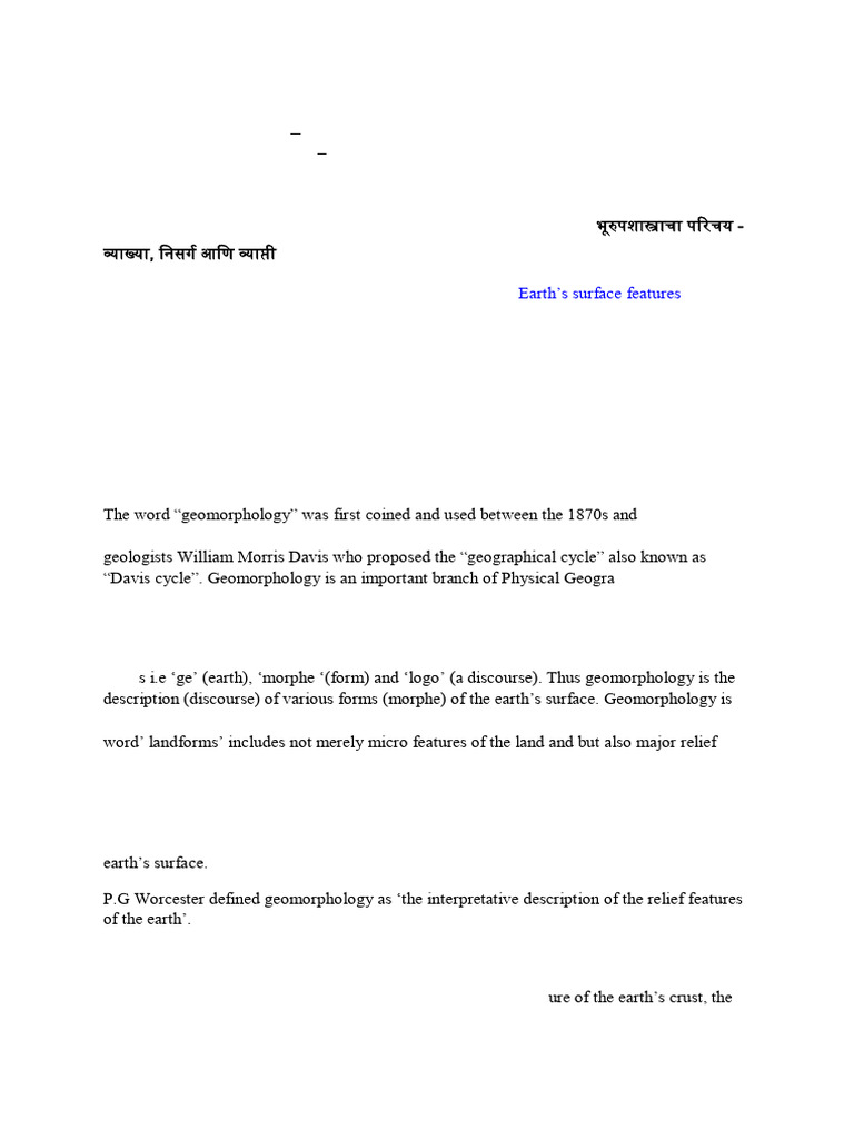 Introduction to Geomorphology Notes | PDF | Plate Tectonics | Geomorphology