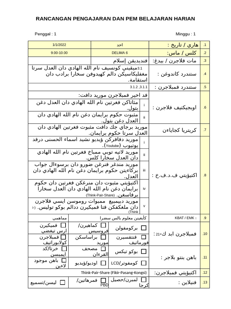 3. RPH PAK21 MINGGU 1-43 (ULUM) TAHUN 6 | PDF