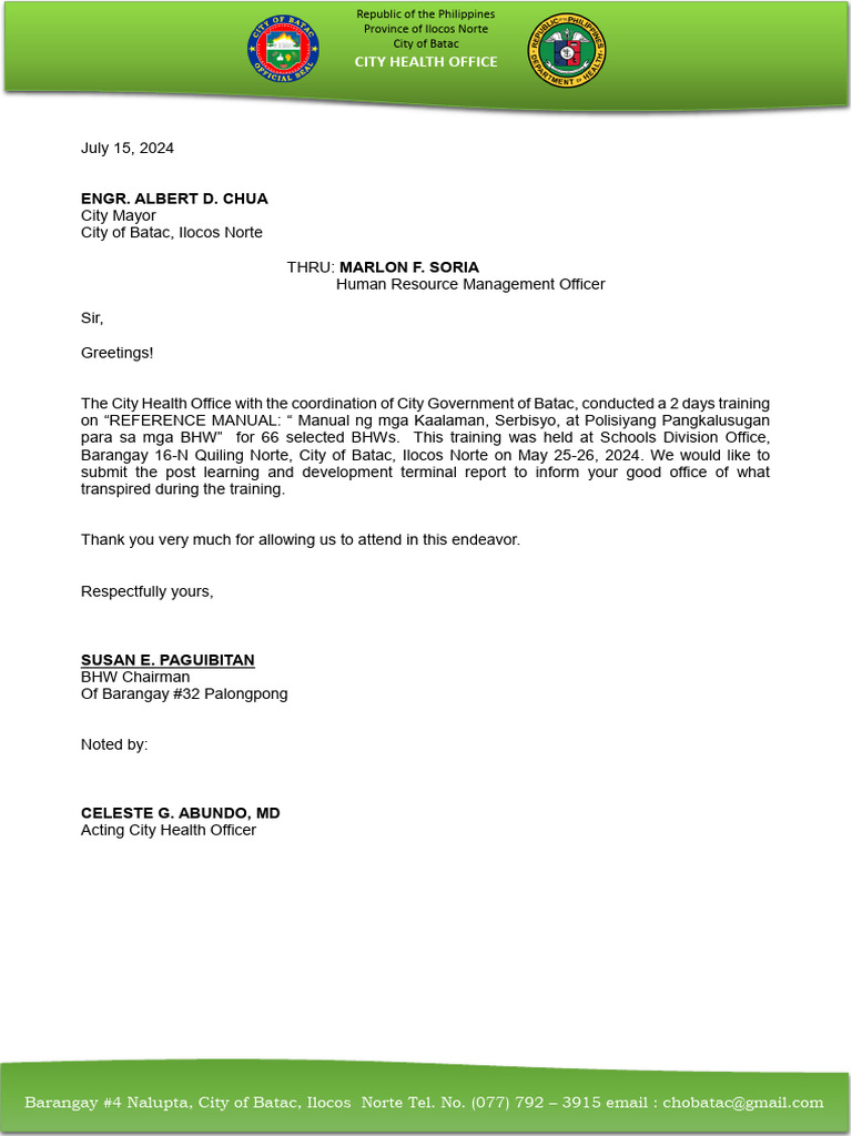 BHW Reference Manual Training Report 2 - 094147 | PDF | Health Care