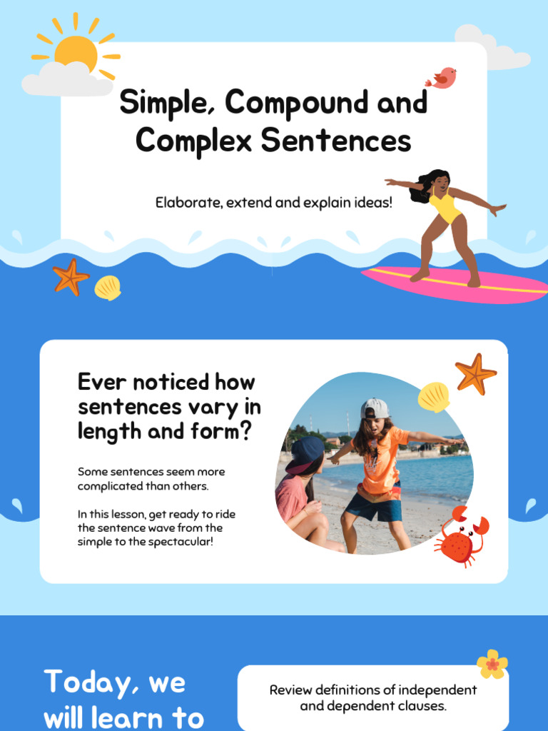 Simple, Compound and Complex Sentences | PDF | Sentence (Linguistics ...