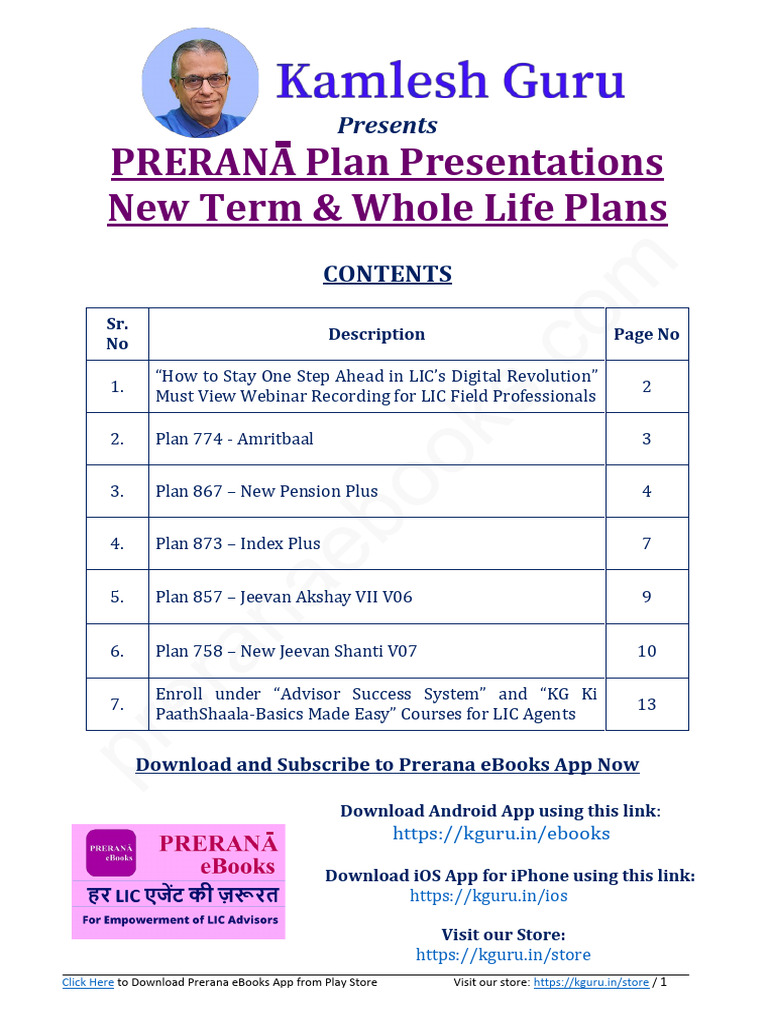 Prerana Update of Plans 774 867 873 758 and 857 - 241019 - 130000 | PDF | Insurance | Life Annuity