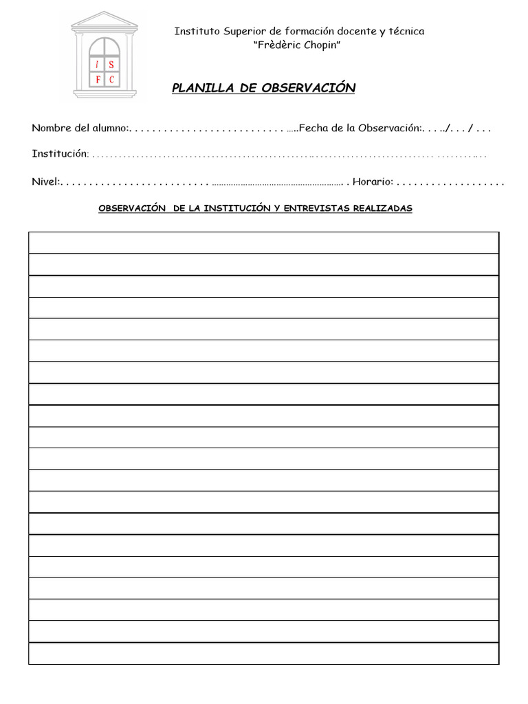 3 Planilla de Observaci-N | PDF