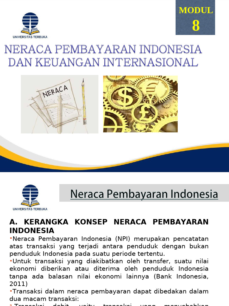 Modul 8 - Neraca Pembayaran Indonesia Dan Keuangan Internasional | PDF