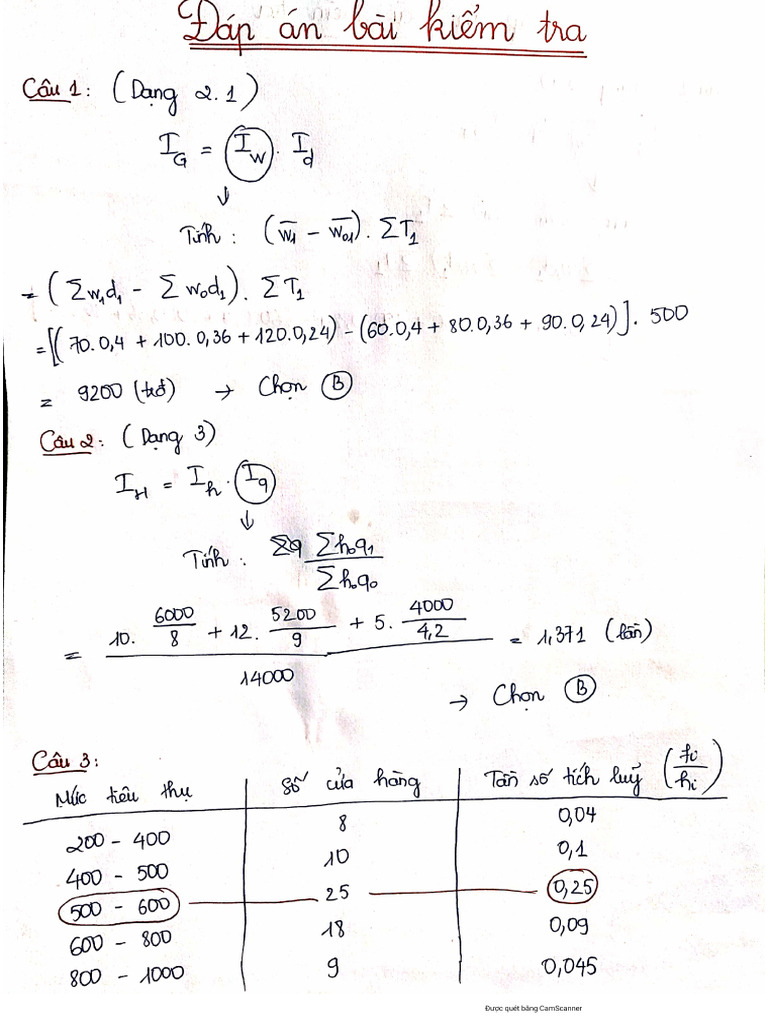 Đáp Án Chi Tiết Bài Ktra NLTK (Đề 3) | PDF