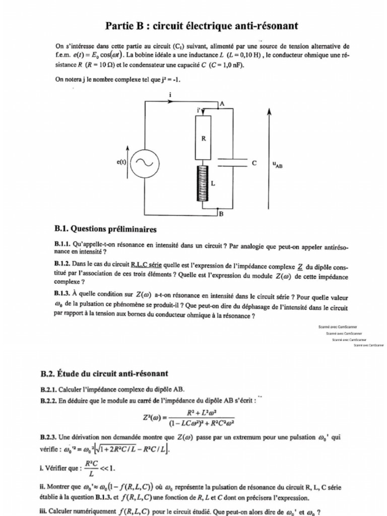 4-Problm Corrig Regim Sinusoïdale | PDF