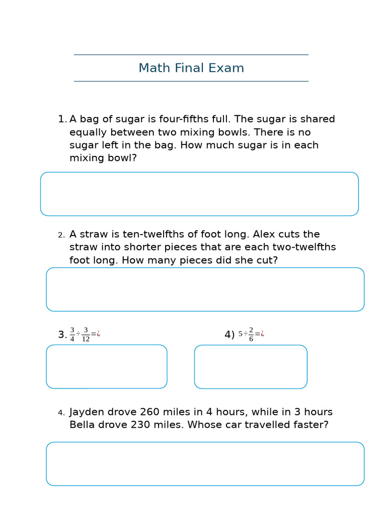Math Final Exam | PDF