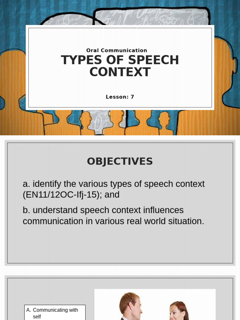 Lesson 7-Types of Speech Context | PDF | Communication | Human Communication