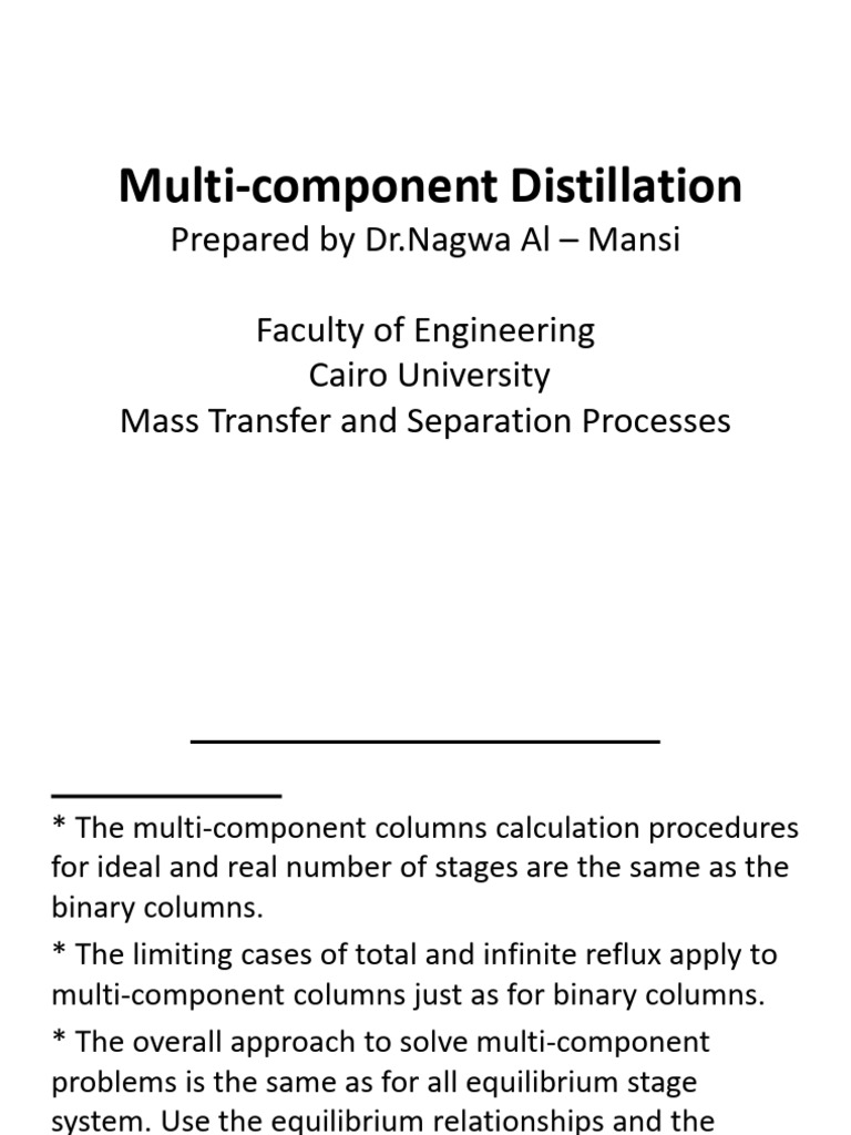 Multi-component Distillation | PDF | Distillation | Phases Of Matter