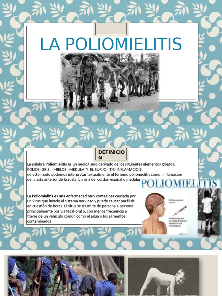 La Poliomielitis | PDF | Especialidades Medicas | Enfermedades y trastornos